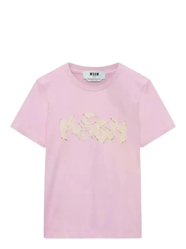 MSGM Embellished T-shirt - Pink