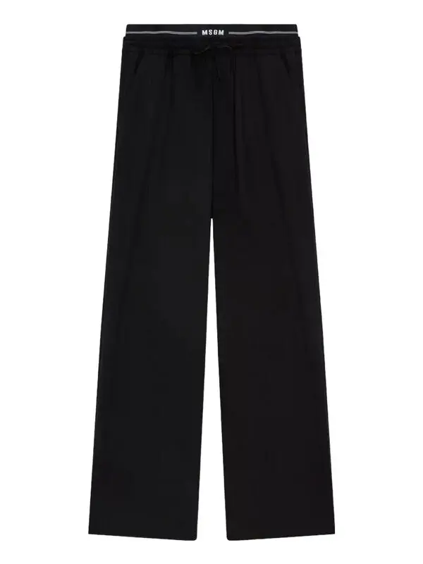 MSGM Drawstring-fastening Logo-waistband Trousers - Black