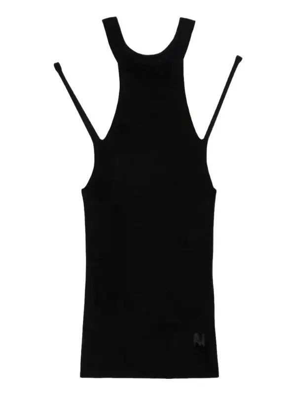 MSGM Cut-out Ribbed Tank Top - Black