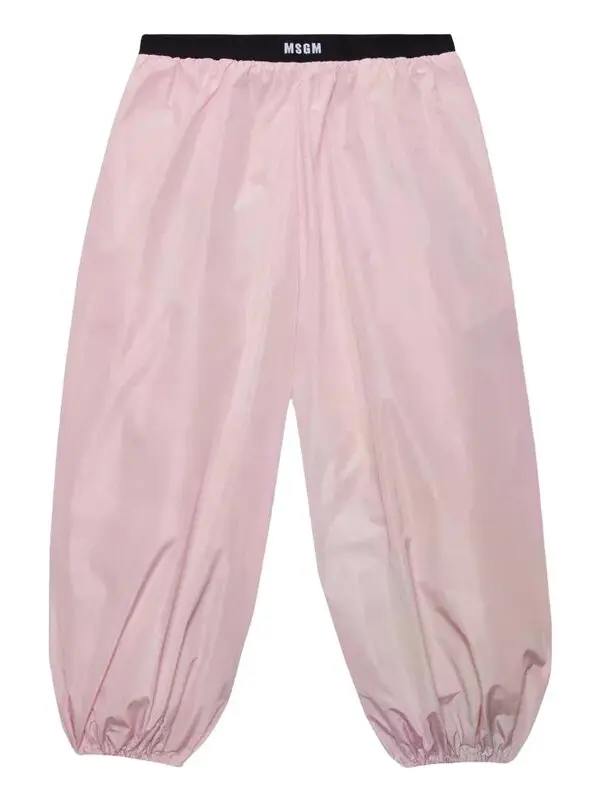 MSGM Elastic-waistband Balloon Cropped Trousers - Pink
