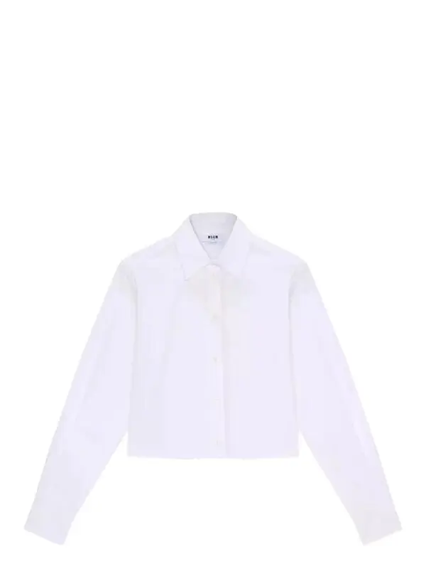 MSGM Collared Long Sleeve Shirt - White