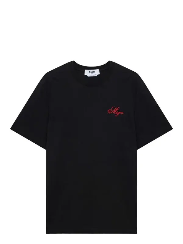 MSGM Detail-embroidery T-shirt - Black
