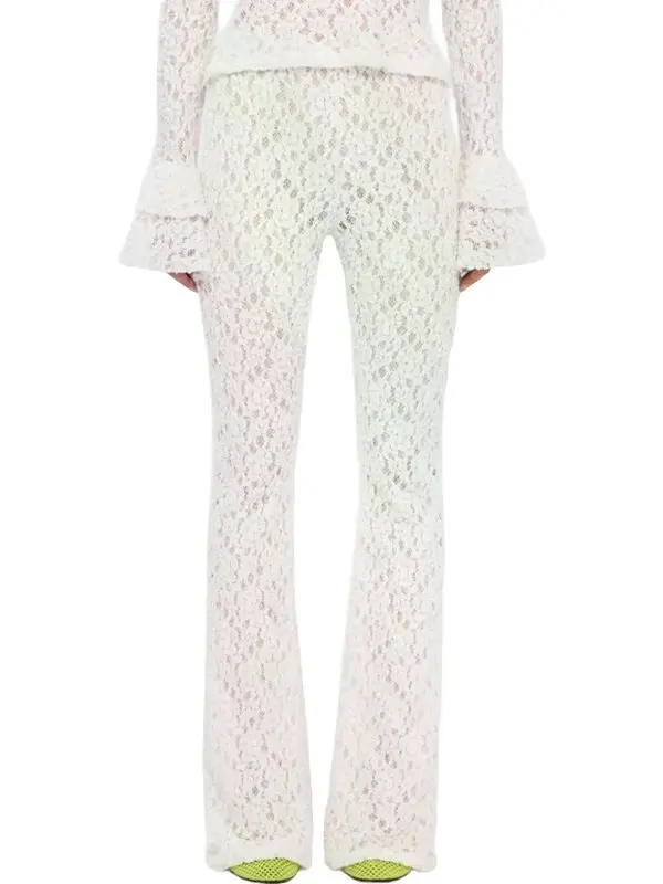 MSGM Lace Flared Trousers - White