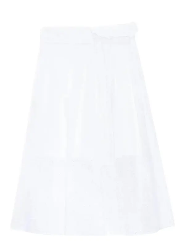 MSGM Eyelet Midi Skirt - White