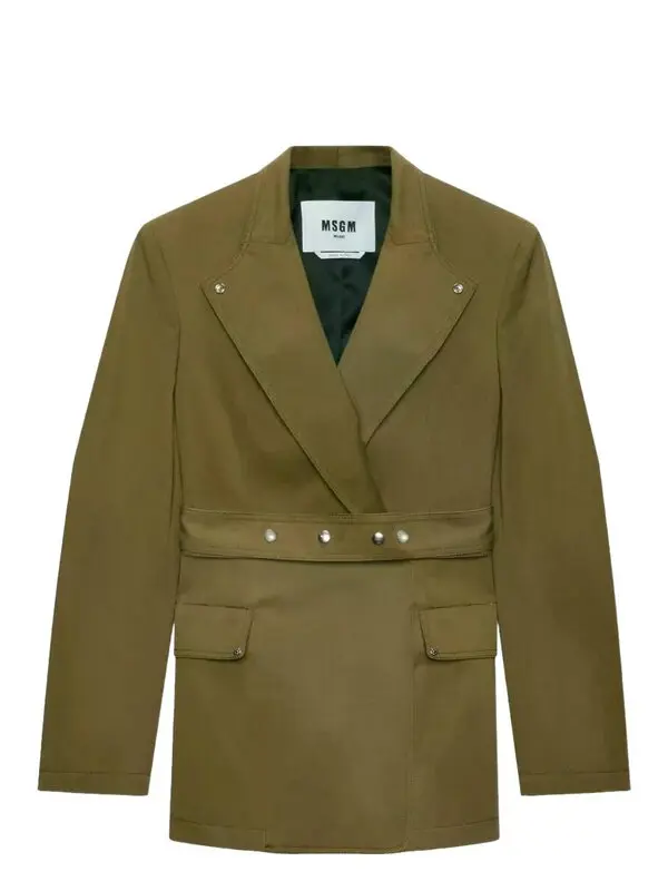 MSGM Buttoned Belted Jacket - Green