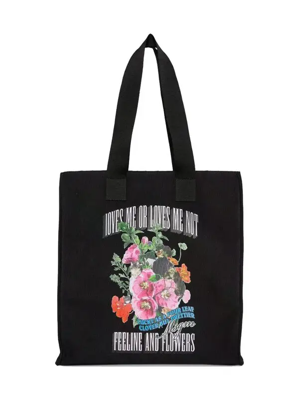 MSGM Floral-print Tote Bag - Black