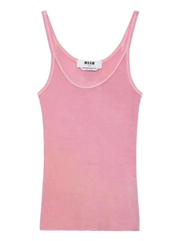 MSGM Scoop-neck Tank Top - Pink