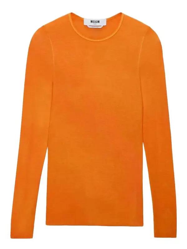 MSGM Long-sleeve Crewneck Top - Orange