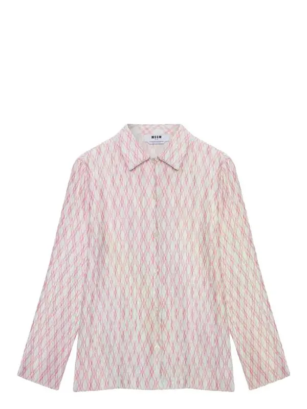 MSGM Patterned Pleated Shirt - Pink