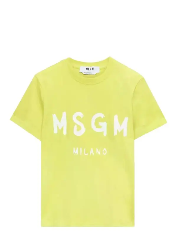 MSGM Logo-print T-shirt - Yellow