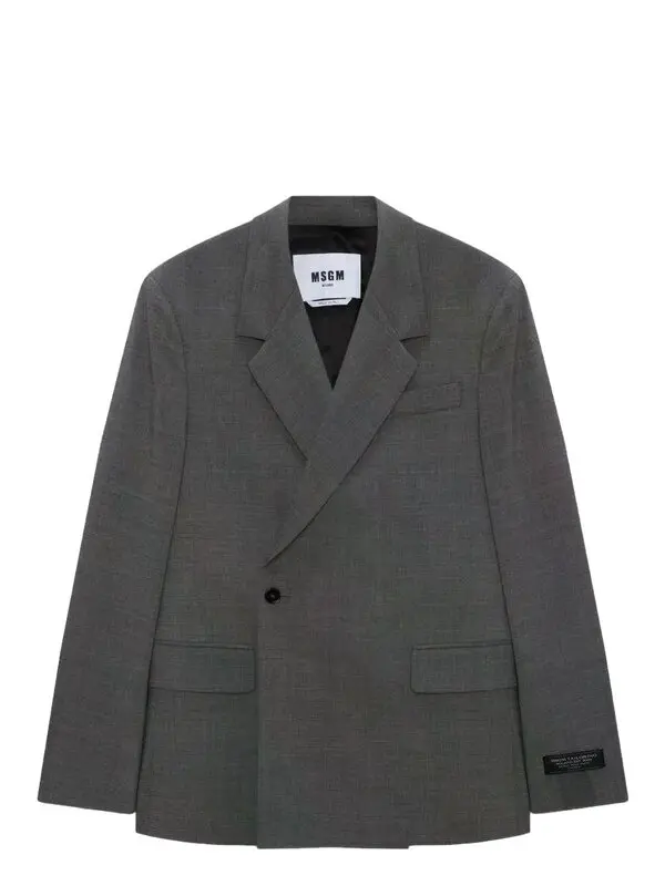 MSGM Double-breasted Blazer - Grey