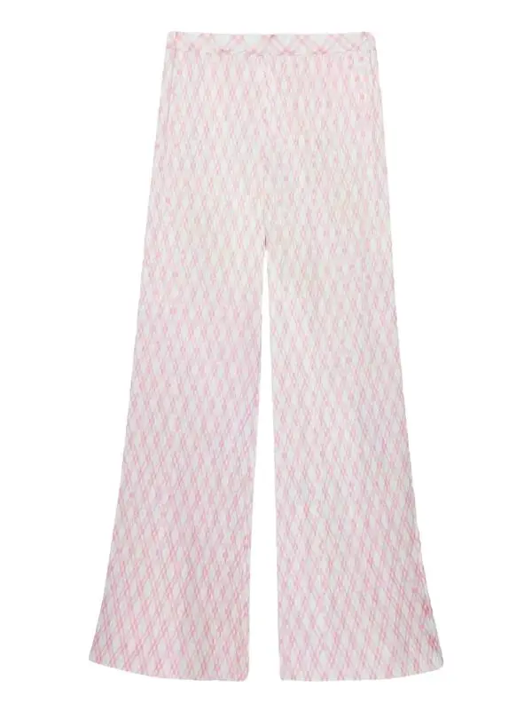 MSGM Pleated Checked Trousers - White
