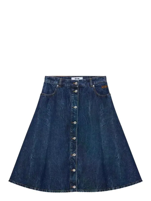 MSGM A-line Midi Skirt - Blue