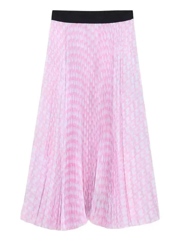 MSGM Patterned Pleated Maxi Skirt - Pink