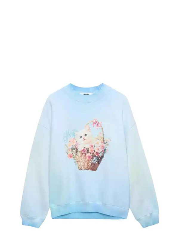 MSGM Cat-print Sweatshirt - Blue