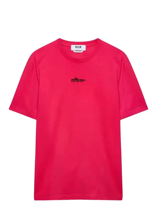 MSGM Embroidered-logo T-shirt - Pink