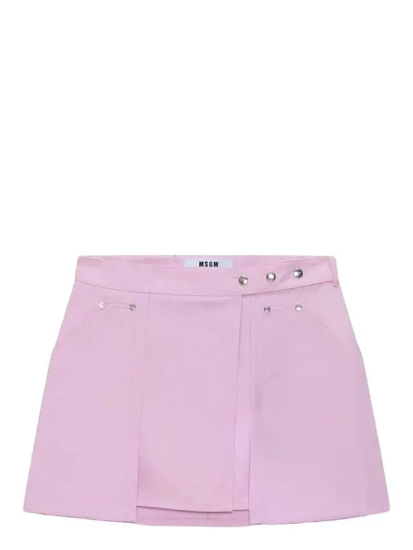 MSGM Button Trim Mini Skirt - Pink