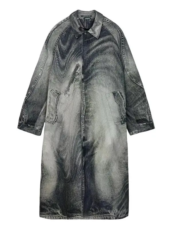 Camper Printed Overcoat - Black