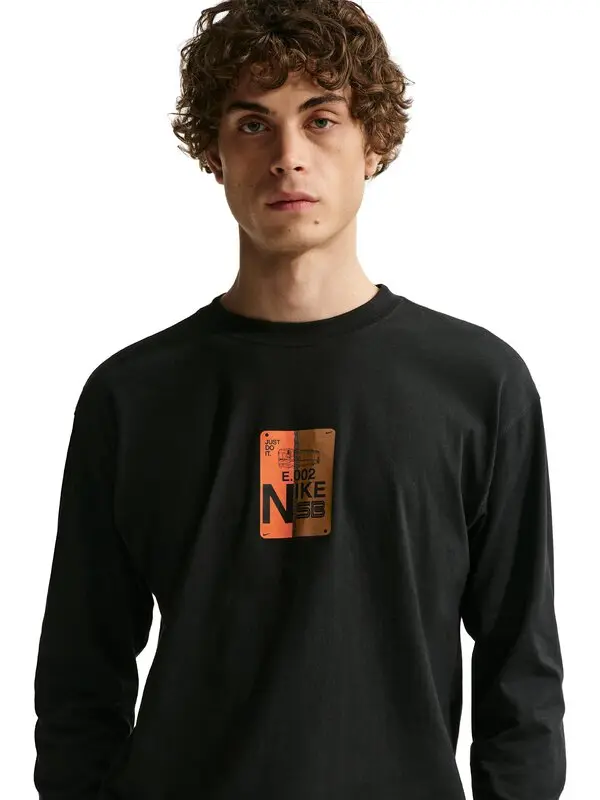 Nike Sb Long-sleeve Loose Skate T-shirt - Black