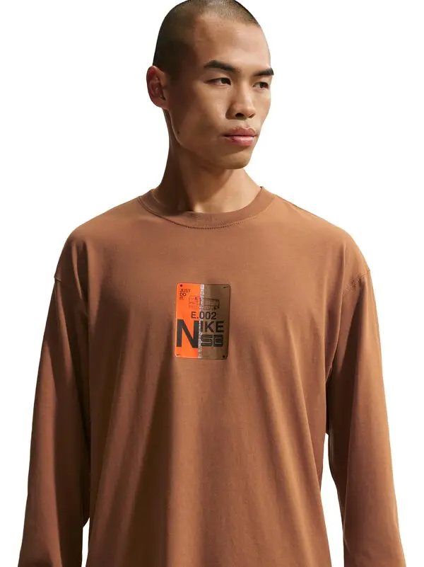 Nike Sb Long-sleeve Loose Skate T-shirt - Brown