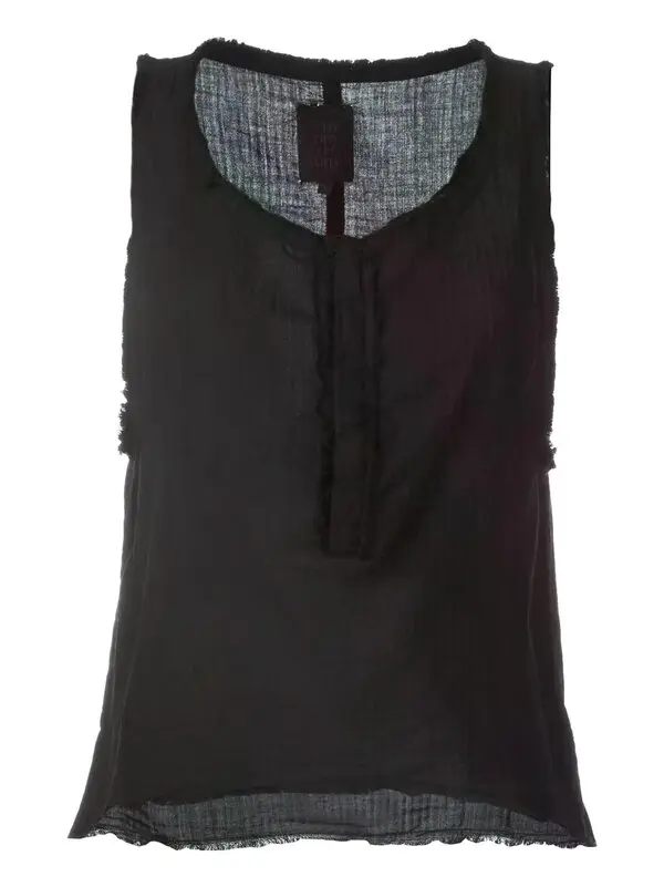 THOM KROM Frayed Edge Tank Top - Black