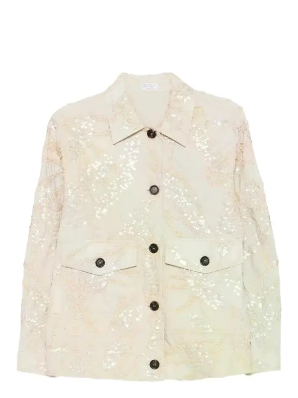 Brunello Cucinelli Sequin-embellished Jacket - Neutrals