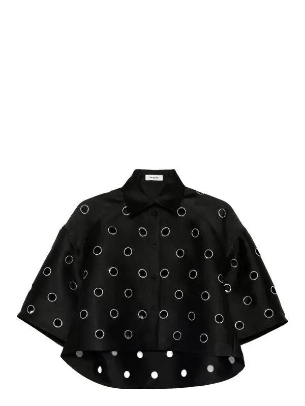 Sandro Cut-out Short-sleeve Shirt - Black