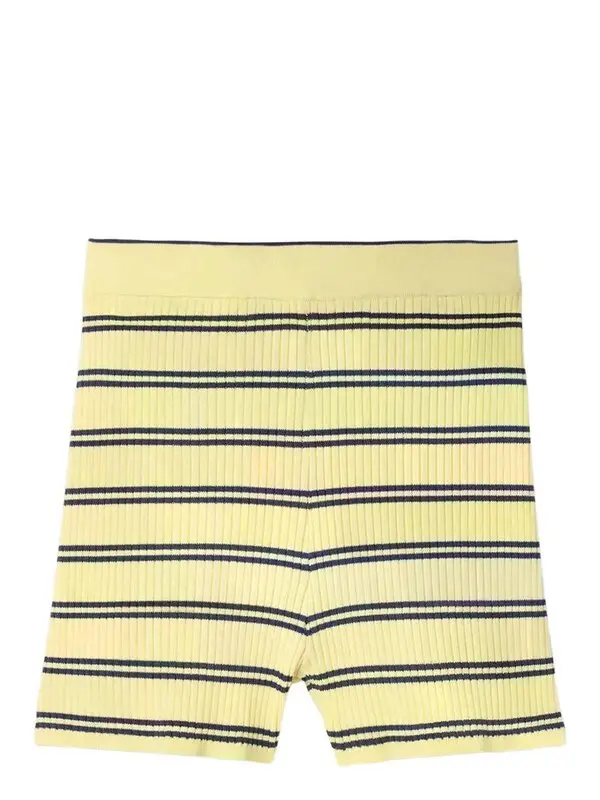 Sandro Ribbed Striped Shorts - Yellow