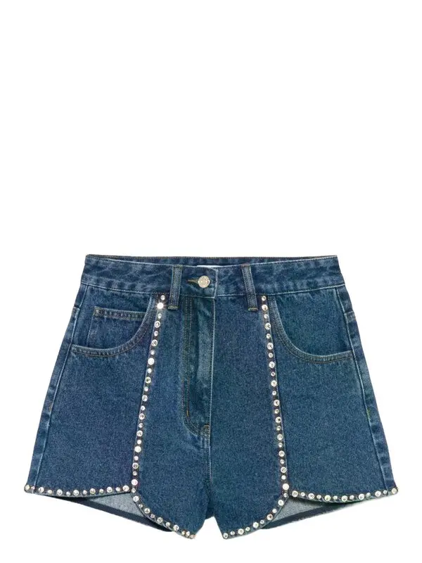 Sandro Rhinestone-embellished Denim Shorts - Blue