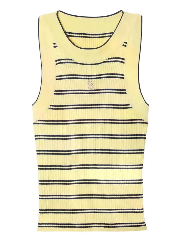 Sandro Ribbed Striped Top - Yellow