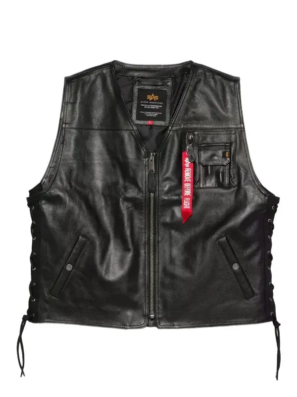 Alpha Industries X-force Leather Vest - Black