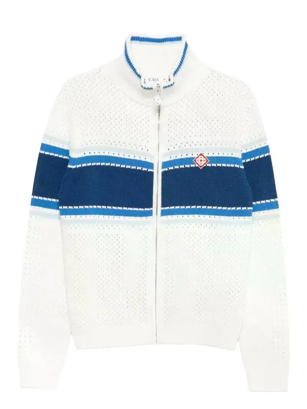 Casablanca Striped Cardigan - White
