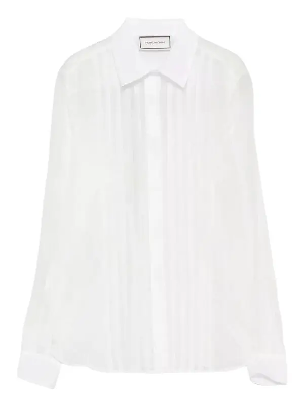 Tagliatore Pleated Shirt - White