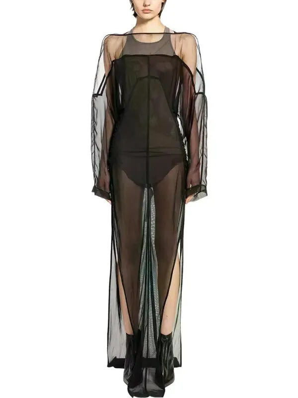 Rick Owens Temple Collage Boat-neck Maxi Dress - Black