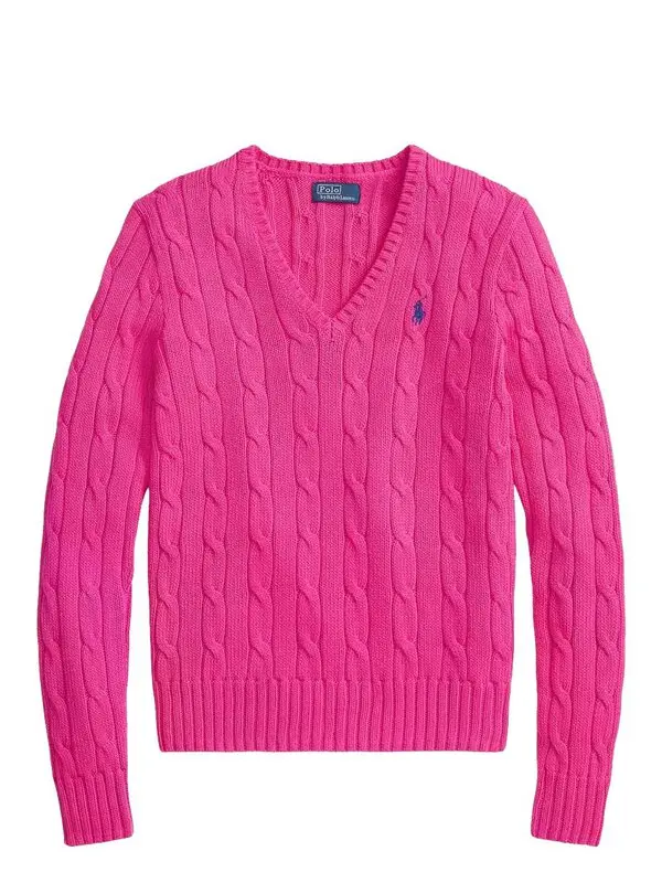 Polo Ralph Lauren Cable-knit V-neck Sweater - Pink