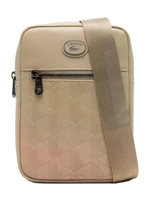 Lacoste Embossed-logo Cross Body Bag - Neutrals