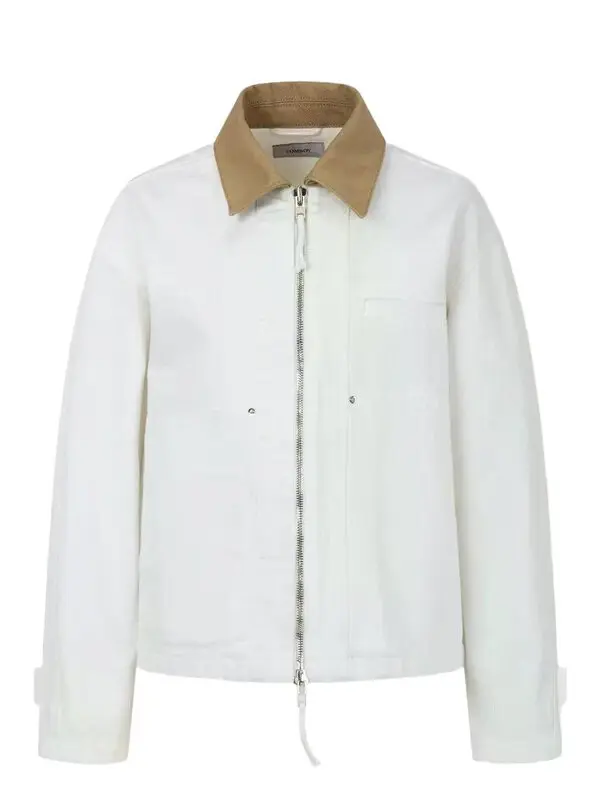STUDIO TOMBOY Contrast-collar Denim Jacket - White