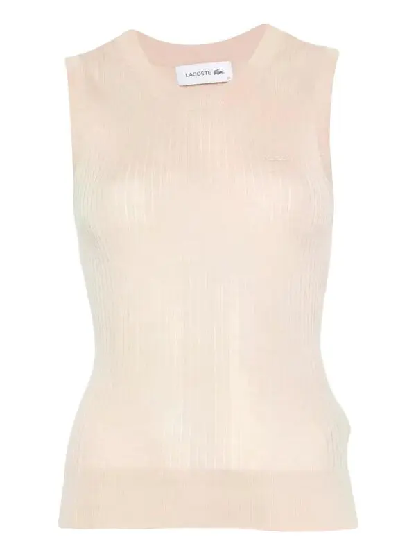 Lacoste Ribbed Tank Top - Neutrals