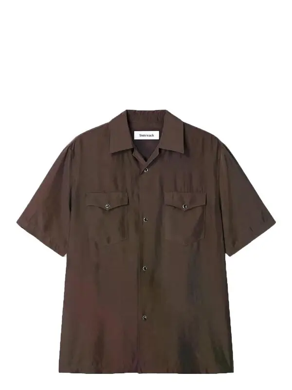 TONYWACK Buttoned Flap-pocket Shirt - Brown