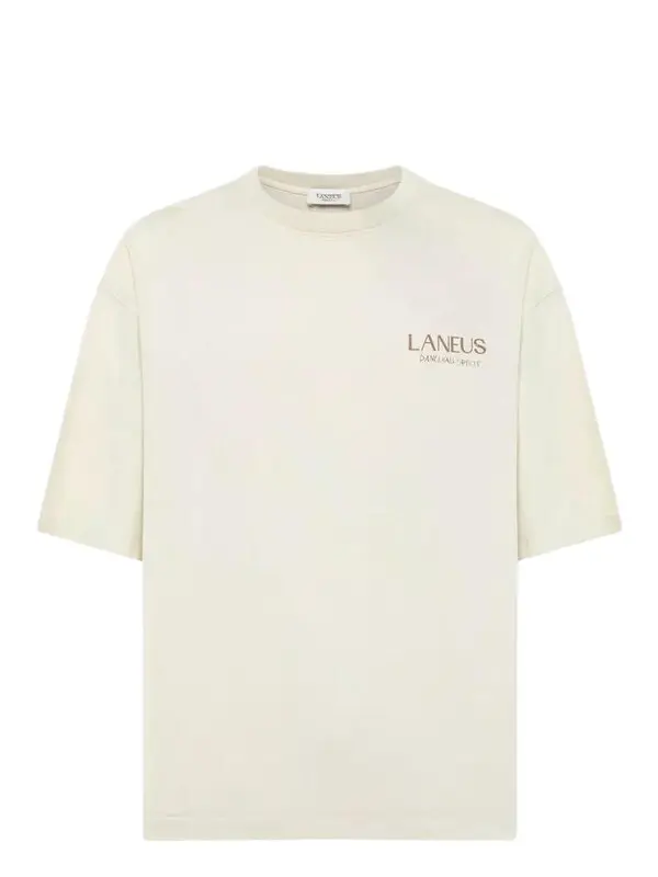 LANEUS Logo-print T-shirt - Neutrals