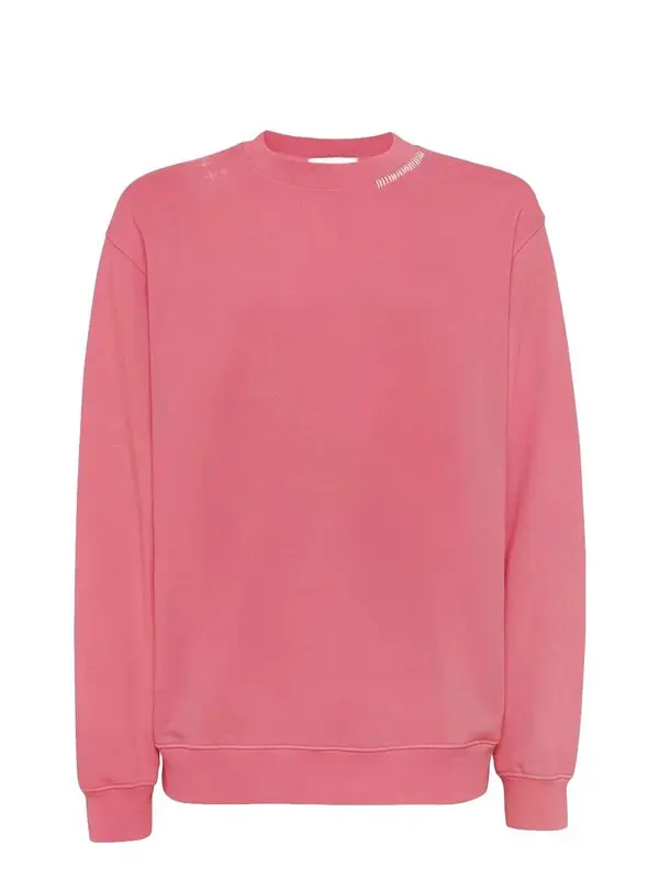 LANEUS Crew-neck Fleece Sweatshirt - Pink