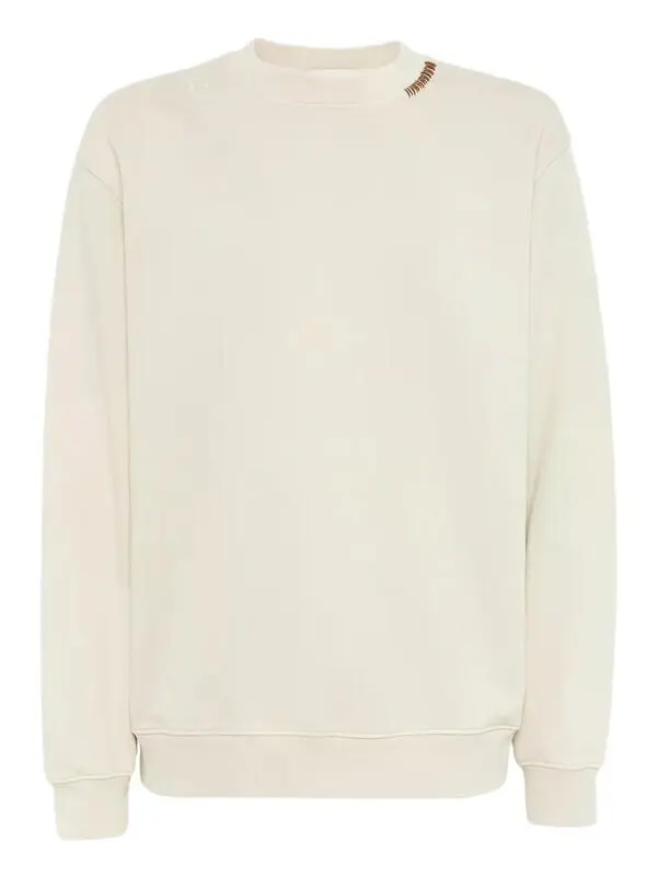 LANEUS Stitching-detail Sweatshirt - Neutrals