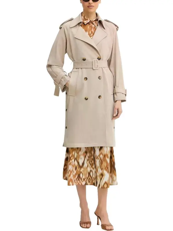 FRACOMINA Belted Double-breasted Trench Coat - Neutrals