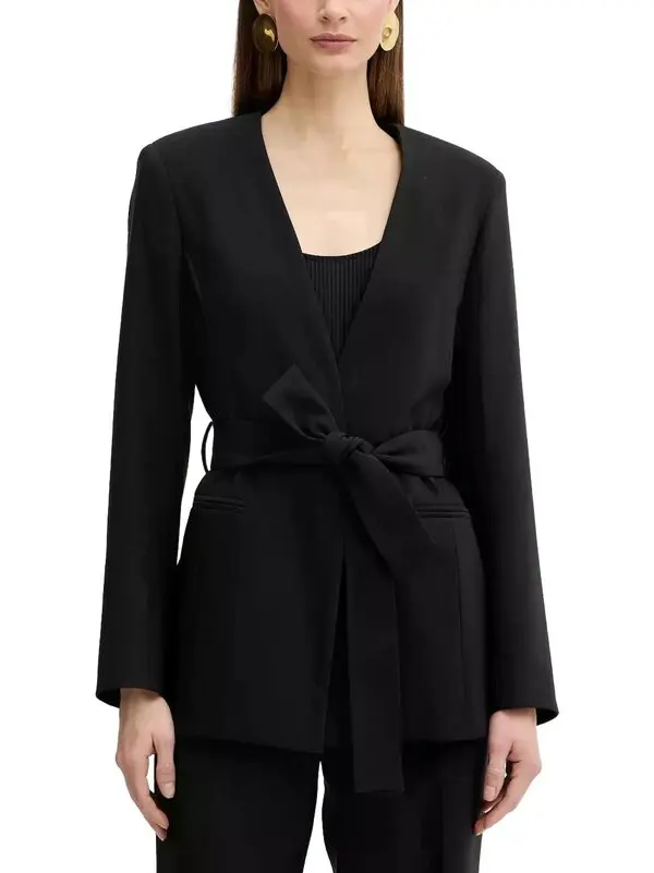FRACOMINA Belted Blazer - Black