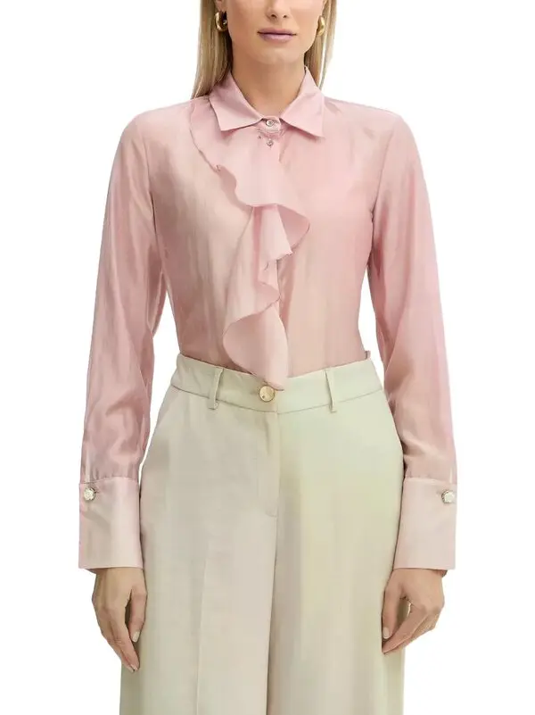 FRACOMINA Long-sleeve Ruffled Shirt - Pink