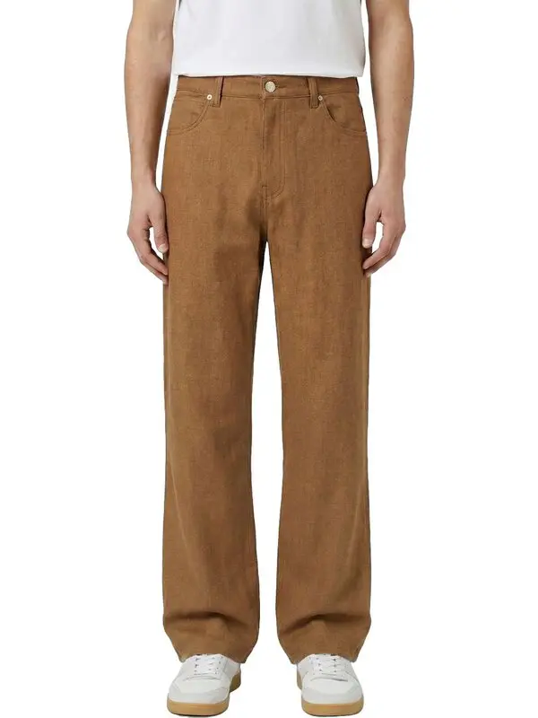 A.p.c. Cotton Denim Straight Jeans - Brown