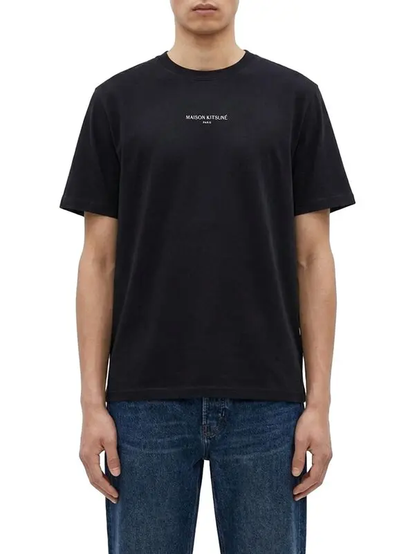 Maison Kitsuné Cotton T-shirt With Mini Logo - Black