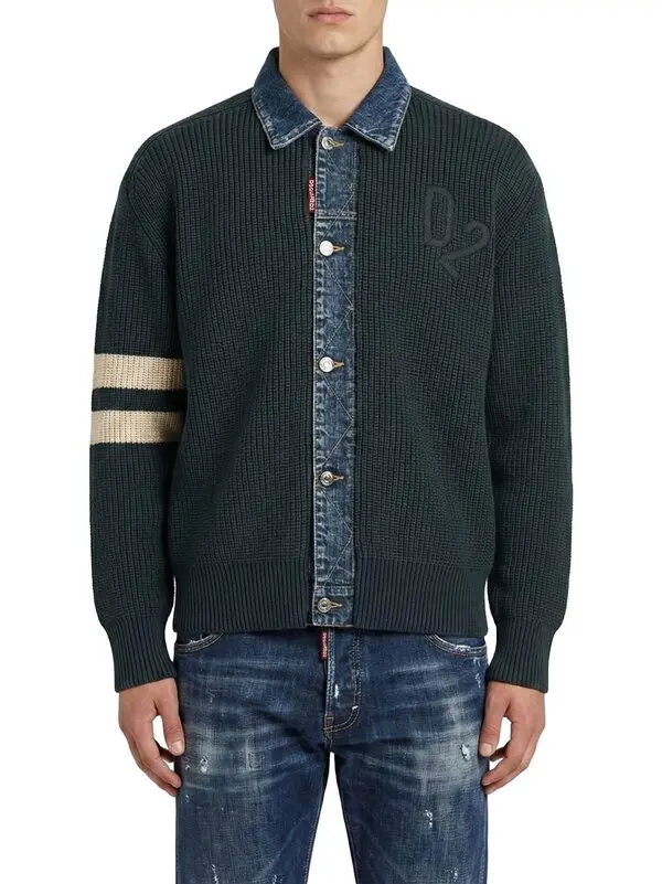 Dsquared2 Cotton Blend Cardigan - Blue