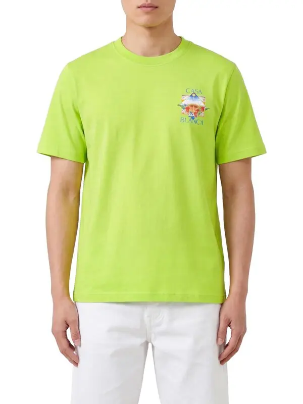 Casablanca Organic Cotton T-shirt With Logo - Green