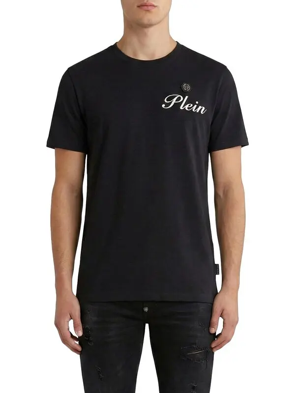 Philipp Plein Cotton T-shirt With Logo - Black